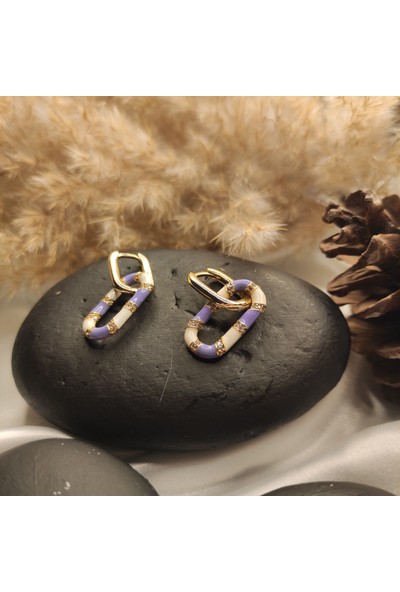 Swell Oval Mor Küpe Swell Oval Mor Küpe