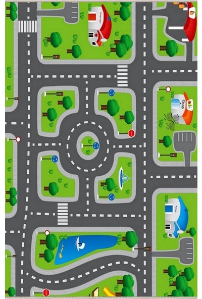 Homier Collection Saçaksız, Verona Serisi Yıkanabilir Kaymaz Taban Antibakteriyel Halı Çocuk Odası CK-10127A