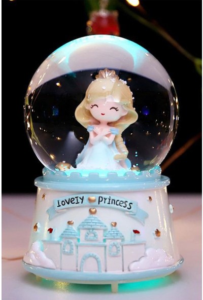 Hediye Fikri Tatlı Prenses Kız Tasarımlı Püskürtmeli Kar Küresi-Mavi Hediye Fikri Tatlı Prenses Kız Tasarımlı Püskürtmeli Kar Küresi-Mavi