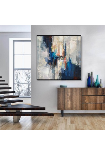 Tablo Life Şehirde Gün Batımı Yağlı Boya Dokulu Tablo