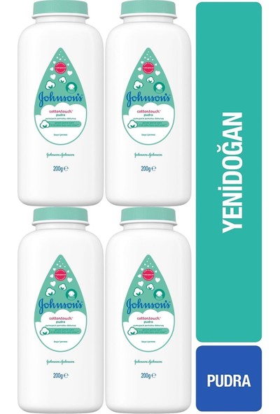Johnsons Baby Bebek Pudrası 200 gr Cotton Touch Yeni Doğan (4'lü Set)