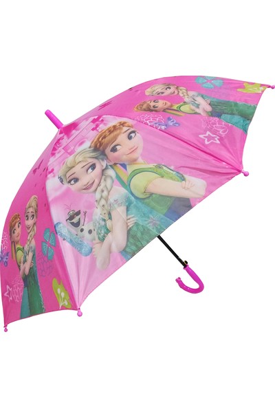 Yeşil Oyuncak Karlar Kraliçesi Karakter Kız Çocuk Şemsiyesi 8 Telli