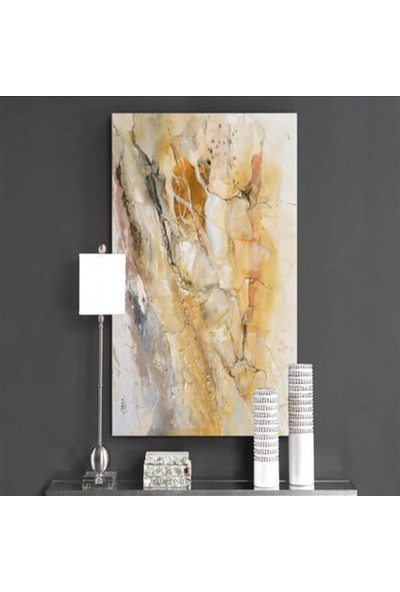 Tablo Life Kristal Çiçek Yağlı Boya Dokulu Tablo