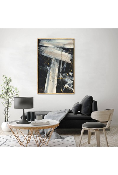 Tablo Life Soyut Çiçek Yağlı Boya Dokulu Tablo