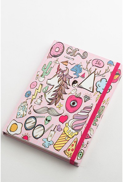 Marka Baba Unicorn Desenli Lastikli Defter