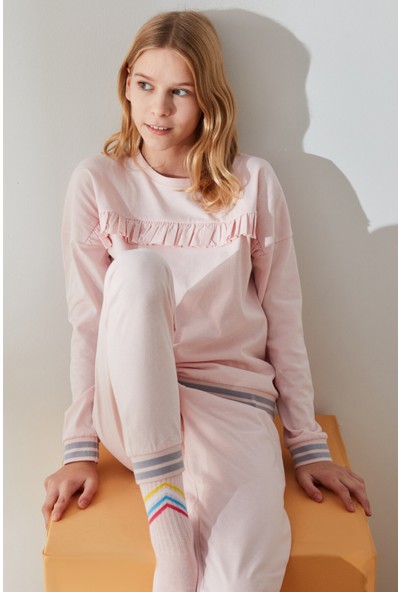 Penti Pembe Teen Snow Much Fun 2li Pijama Takımı Penti Pembe Teen Snow Much Fun 2li Pijama Takımı
