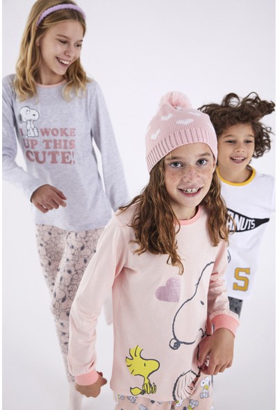 Penti Pembe Kız Çocuk Snoopy Shiny Fam 2li Pijama Takımı