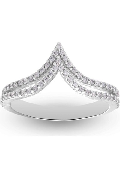 Dorissa Silver 925 Ayar Gümüş Iki Sıralı Rodyumlu Zirkon Taşlı Özel Tasarım Taç Yüzük Dorissa Silver 925 Ayar Gümüş Iki Sıralı Rodyumlu Zirkon Taşlı Özel Tasarım Taç Yüzük