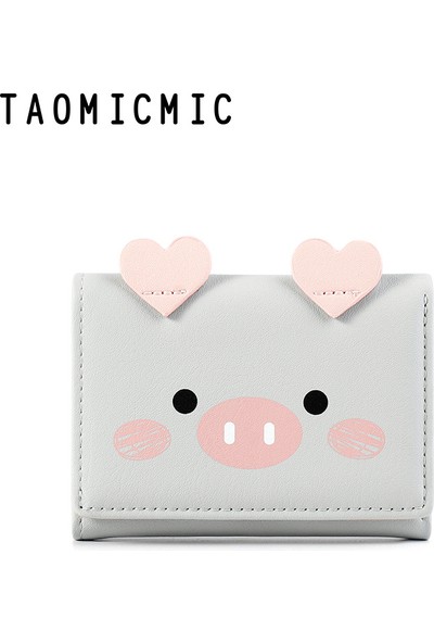 Taomicmic Kadın Karikatür Üç Katlı Kısa Cüzdan Lady Çoklu Kartlık Küçük Cüzdan (Yurt Dışından)