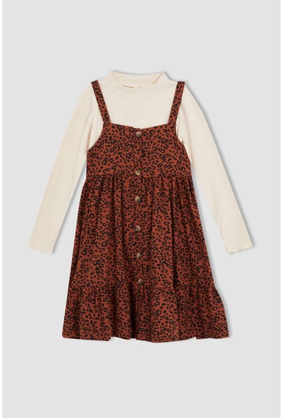 DeFacto Kız Çocuk Regular Fit Leopar Desenli 2'li Takım W2124A621WN DeFacto Kız Çocuk Regular Fit Leopar Desenli 2'li Takım W2124A621WN