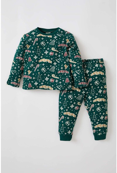 DeFacto Erkek Bebek Regular Fit Bisiklet Yaka Pamuklu 2'li Pijama Takım W8384A221WN DeFacto Erkek Bebek Regular Fit Bisiklet Yaka Pamuklu 2'li Pijama Takım W8384A221WN