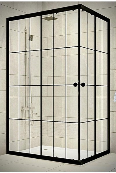 Durul Duşakabin 80X100 Kare Siyah Karolaj Cam