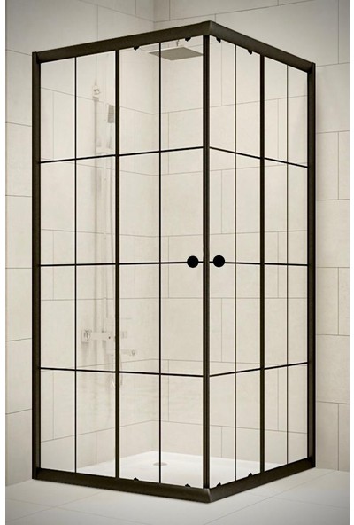 Durul Duşakabin 120X120 Kare Siyah Karolaj Cam