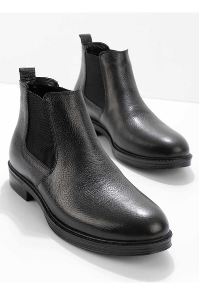 Bambi Siyah Leather Erkek Bot & Bootie E028633121