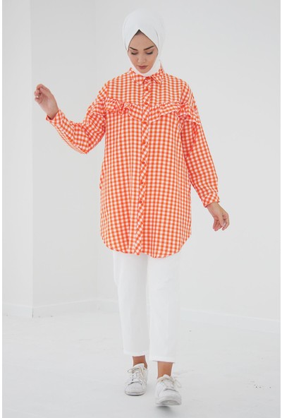 Meqlife Pötükare Desenli Klasik Oversize Gömlek