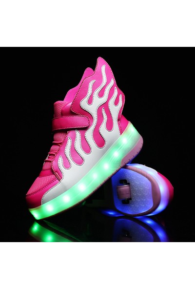 Sıtong 4 Tekerlekli USB Şarjlı LED Işıklı Paten Ayakkabı (Yurt Dışından)