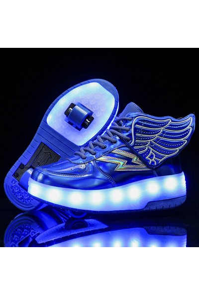 Sıtong 4 Tekerlekli USB Şarjlı LED Işıklı Paten Ayakkabı (Yurt Dışından)
