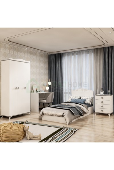 Garaj Home Elit Genç Odası Takımı Gri- Şifonyer. 3lü Dolap .karyola. Çalışma Masası Garaj Home Elit Genç Odası Takımı Gri- Şifonyer. 3lü Dolap .karyola. Çalışma Masası