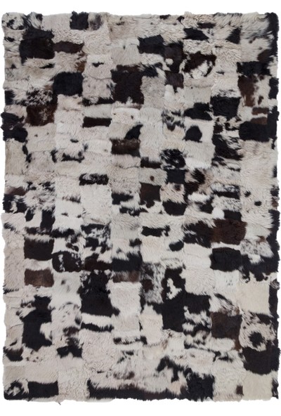 Dericibey Patchwork Doğal Toskana Kürk Halı KH324-05 Kahve Krem