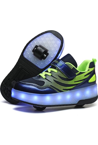 Sıtong 4 Tekerlekli USB Şarjlı LED Işıklı Paten Ayakkabı (Yurt Dışından)