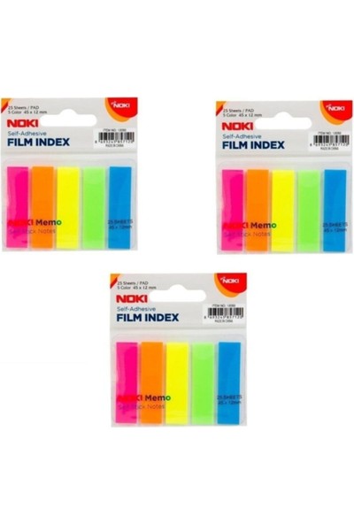 Noki Memo Film Index 5 Renk 25 Yaprak 12 x 45 mm 3'lü