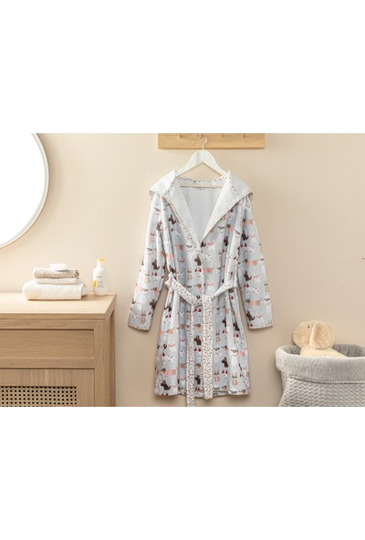 English Home Mini Dog Pamuk Polyester Çocuk Bornoz 6-8 Yaş Yeşil