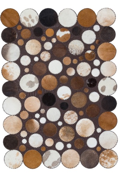 Dericibey Puantiyeli Doğal Deri Halı PNY202-15 Çok Renkli