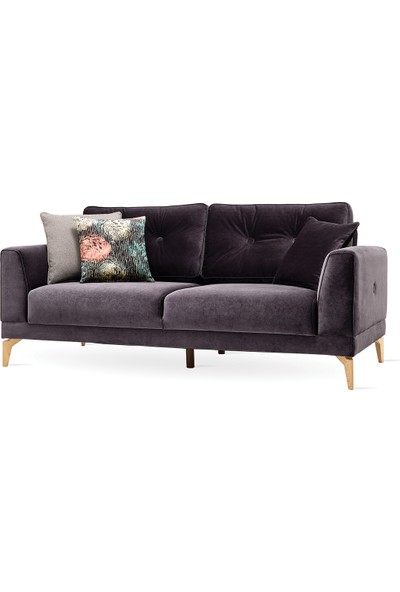 Enza Home Cordell 2'li Koltuk - Koyu Gri