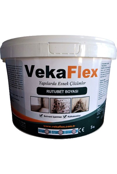 Vekaflex Kauçuk Emülsiyon Rutubet ve Nem Boyası 5 kg Beyaz Vekaflex Kauçuk Emülsiyon Rutubet ve Nem Boyası 5 kg Beyaz