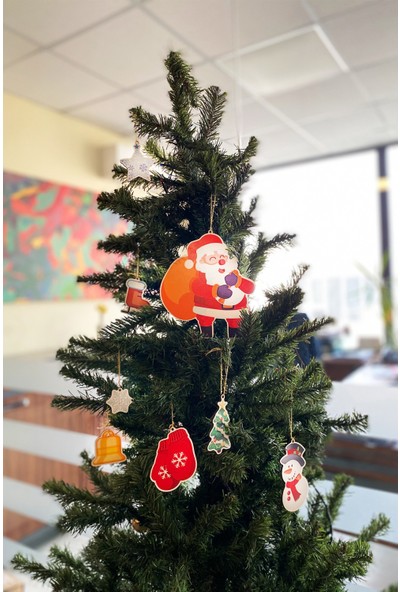 Artikel Dekoratif 8 Parça Ahşap Yılbaşı Ağacı Süsleri