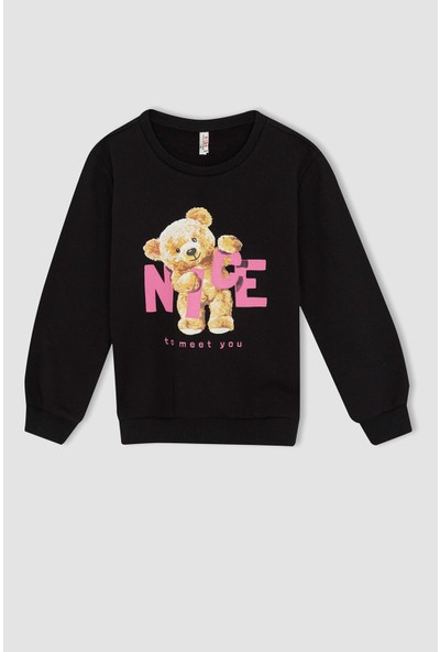 DeFacto Kız Çocuk Regular Fit Bisiklet Yaka Ayıcık Baskılı Geri Dönüşümlü İçi Yumuşak Tüylü Sweatshirt W8527A621AU DeFacto Kız Çocuk Regular Fit Bisiklet Yaka Ayıcık Baskılı Geri Dönüşümlü İçi Yumuşak Tüylü Sweatshirt W8527A621AU