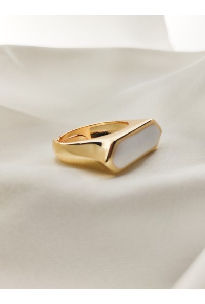 Swell 6 Gen Beyaz Ayarlanabilir Yüzük Altın Renk