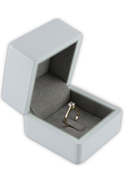 Entina Ahşap Duble Yüzük Kutusu Beyaz Renk