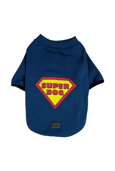 Buddy Store Kedi Köpek Kıyafeti & Elbisesi Uzun Kollu Model Mat Mavi Superdog Kaşkorse