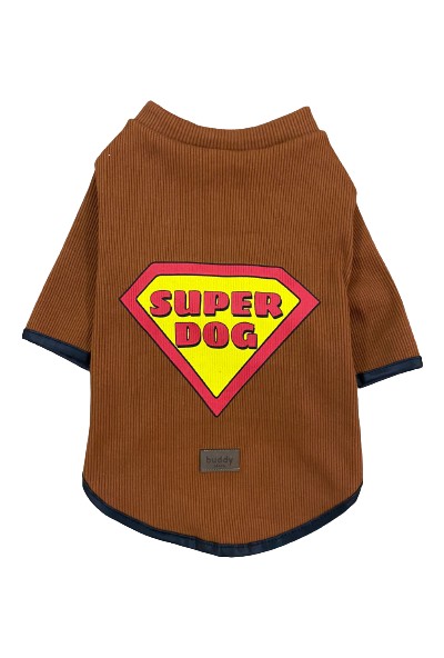 Buddy Store Kedi Köpek Kıyafeti & Elbisesi Uzun Kollu Model Kahverengi Superdog Kaşkorse