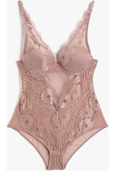 Koton Dantelli V Yaka Bodysuit