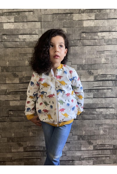 Arwnn Özel Tasarım Ekru Hayvan Desenli Unisex Polyester Hırka AG2201HIR Arwnn Özel Tasarım Ekru Hayvan Desenli Unisex Polyester Hırka AG2201HIR