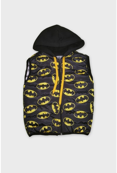 Red Kids Batman Desenli Kapüşonlu Şişme Çocuk Yelek