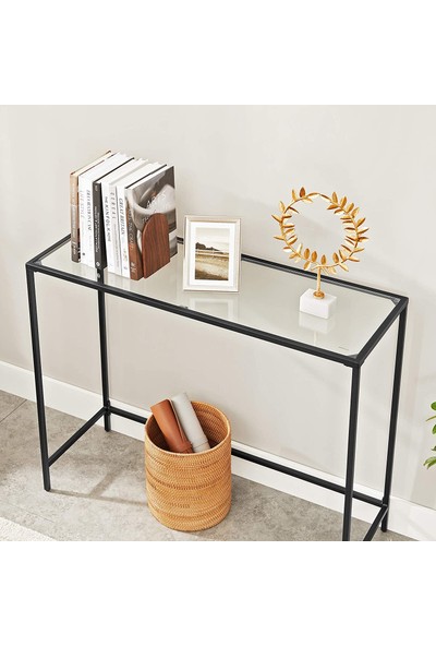 Tino Furniture Greenwich Siyah Metal Cam Raflı Dresuar Konsol Tino Furniture Greenwich Siyah Metal Cam Raflı Dresuar Konsol