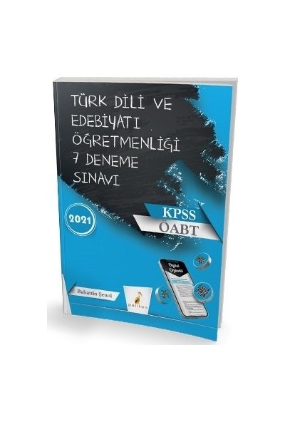 Pelikan Tıp Teknik Yayıncılık ÖABT 2021 Türk Dili Edebiyatı Öğretmenliği Dijital Çözümlü 7 Deneme Sınavı