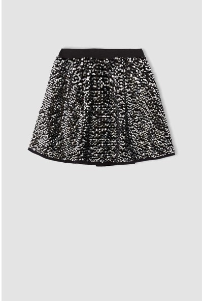 DeFacto Kız Çocuk Esnek Belli Yılbaşı Temalı Payetli Midi Etek V6394A621WN DeFacto Kız Çocuk Esnek Belli Yılbaşı Temalı Payetli Midi Etek V6394A621WN