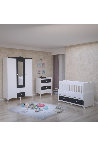 Garaj Home Elegant Bebek Odası Takımı-Gri