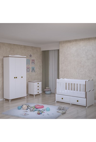Garaj Home Elegant Yıldız 3 Kapaklı Bebek Odası Takımı-Sümela