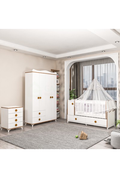 Garaj Home Pırlanta Yıldız 4 Kapaklı Bebek Odası Takımı Sümela - Yatak ve Uyku Seti Kombinli Garaj Home Pırlanta Yıldız 4 Kapaklı Bebek Odası Takımı Sümela - Yatak ve Uyku Seti Kombinli