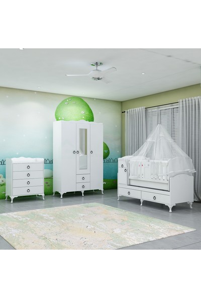 Garaj Home Sude Asansörlü Bebek Odası Takımı - Yatak ve Uyku Seti Kombinli