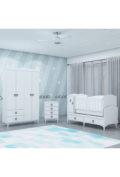 Garaj Home Sude Asansörlü Yıldız 4 Kapaklı Bebek Odası Takımı Garaj Home Sude Asansörlü Yıldız 4 Kapaklı Bebek Odası Takımı