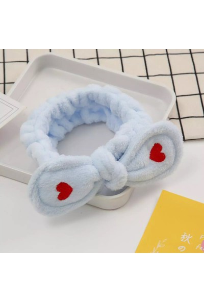 Secar Mavi Kalp Detaylı Fiyonklu Peluş Spa Saç Bandı Secar Mavi Kalp Detaylı Fiyonklu Peluş Spa Saç Bandı
