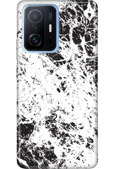 Cupcase Xiaomi Mi 11T 5g Kılıf Tasarım Silikon Kapak + Temperli Cam - Marble Wow