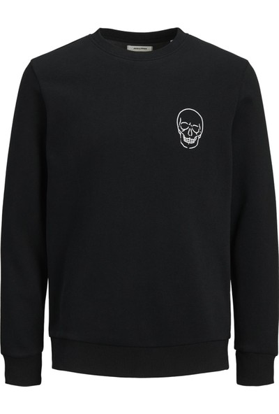 Jack & Jones Bisiklet Yaka Kuru Kafa Baskılı Sweatshirt - 12188795