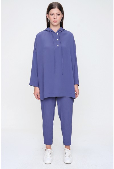 Aker 15610112 Kapüşonlu Rahat Kalıp Bürümcük Tunik Aker 15610112 Kapüşonlu Rahat Kalıp Bürümcük Tunik